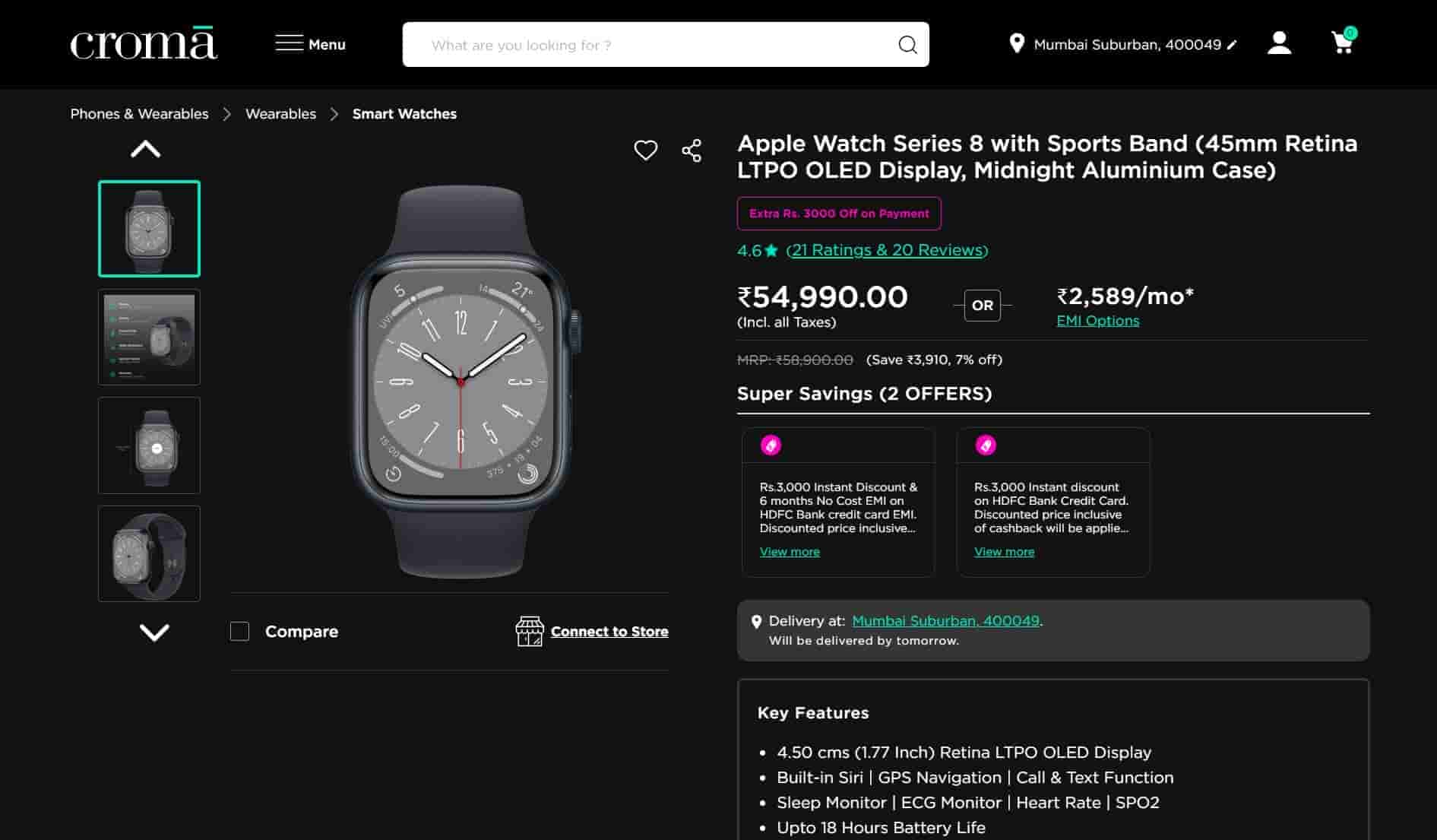 Sale Alert: Apple Watch Series 8 with Sports Band is on Croma at ₹3,910 ...