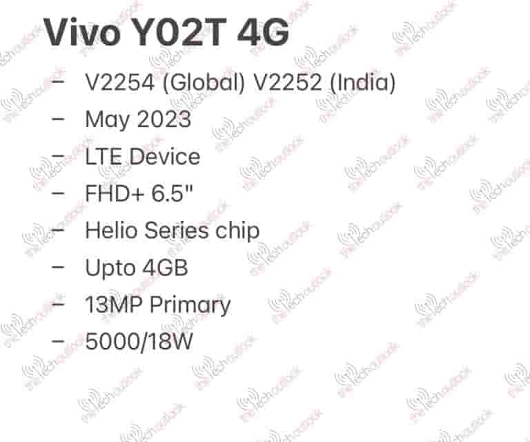 [Exclusive] Vivo Y02t 4G key specifications, launch timeframe leaked ...
