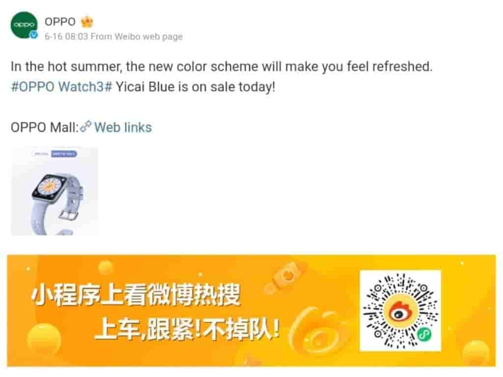 OPPO Watch 3 Blue Colour Variant First Open Sales Began: Instant ...
