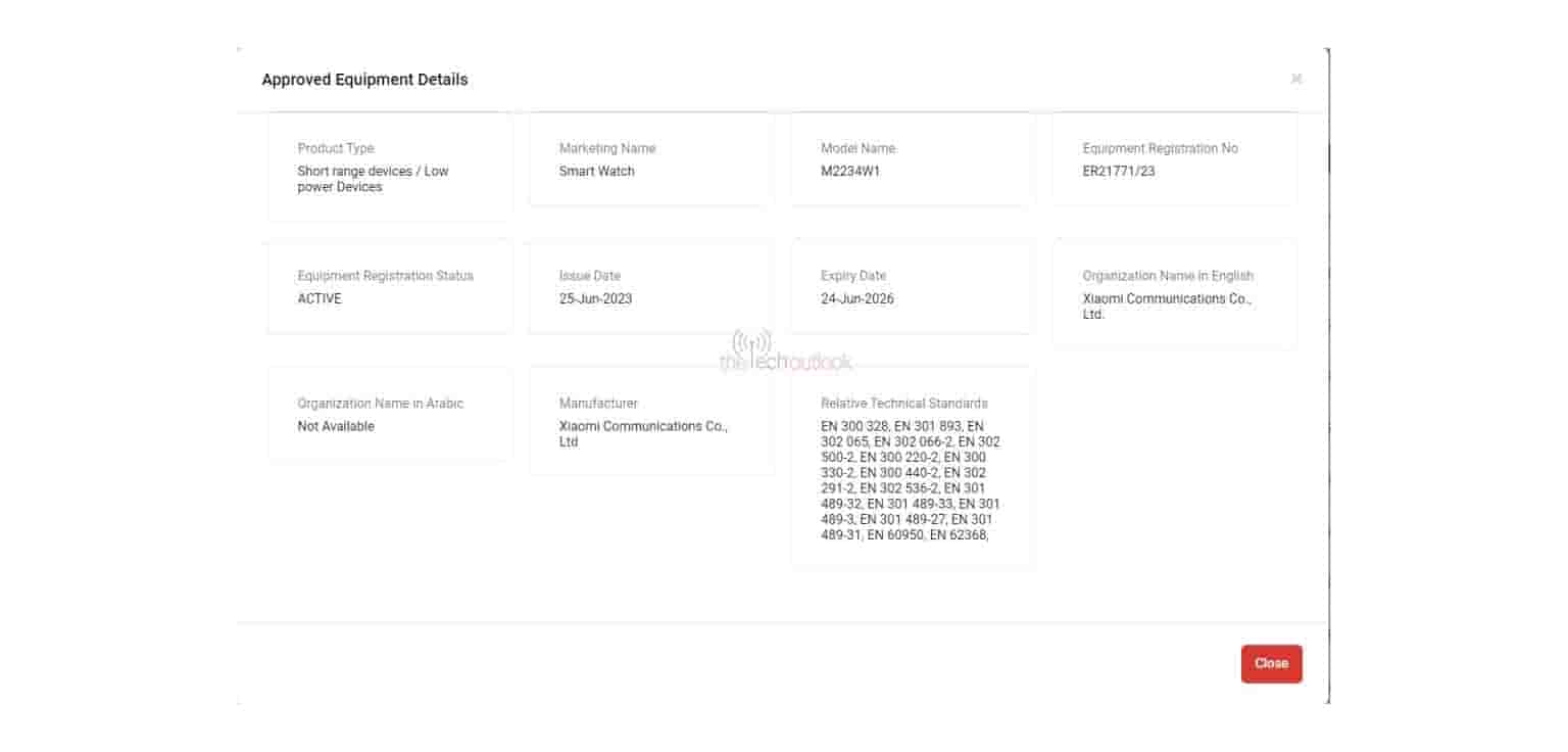 Upcoming Xiaomi Smartwatch Spotted on the TDRA Certification Platform ...