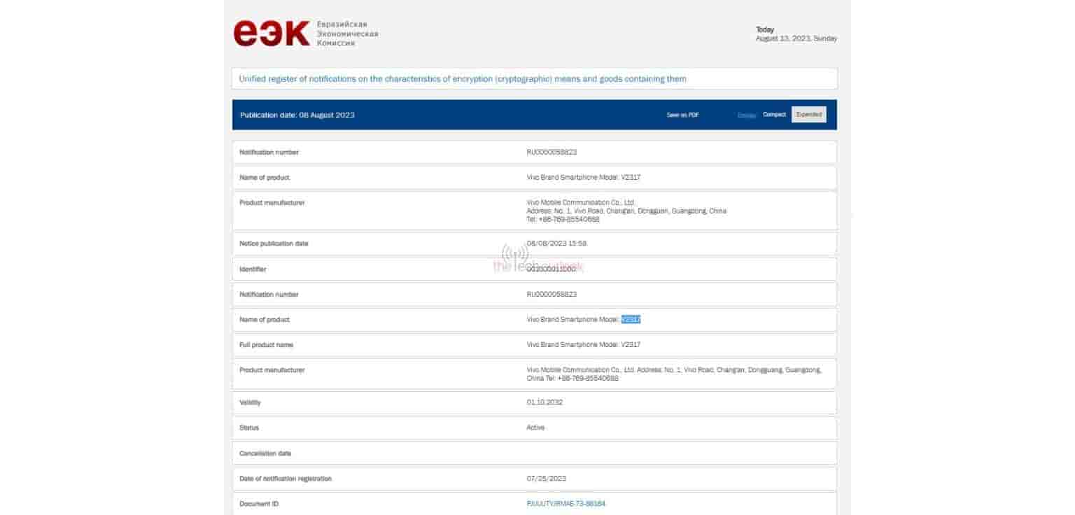 Two New Vivo Smartphones Spotted on EEC and TKDN Certification ...