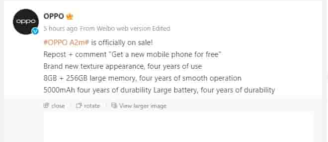 Oppo A2m with MediaTek Dimensity 6020 SoC and 6.56 inch LCD display launched officially in China ...