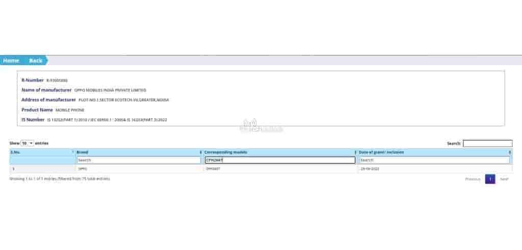 OPPO CPH2607 Smartphone Spotted on the BIS Indian Certification Website ...