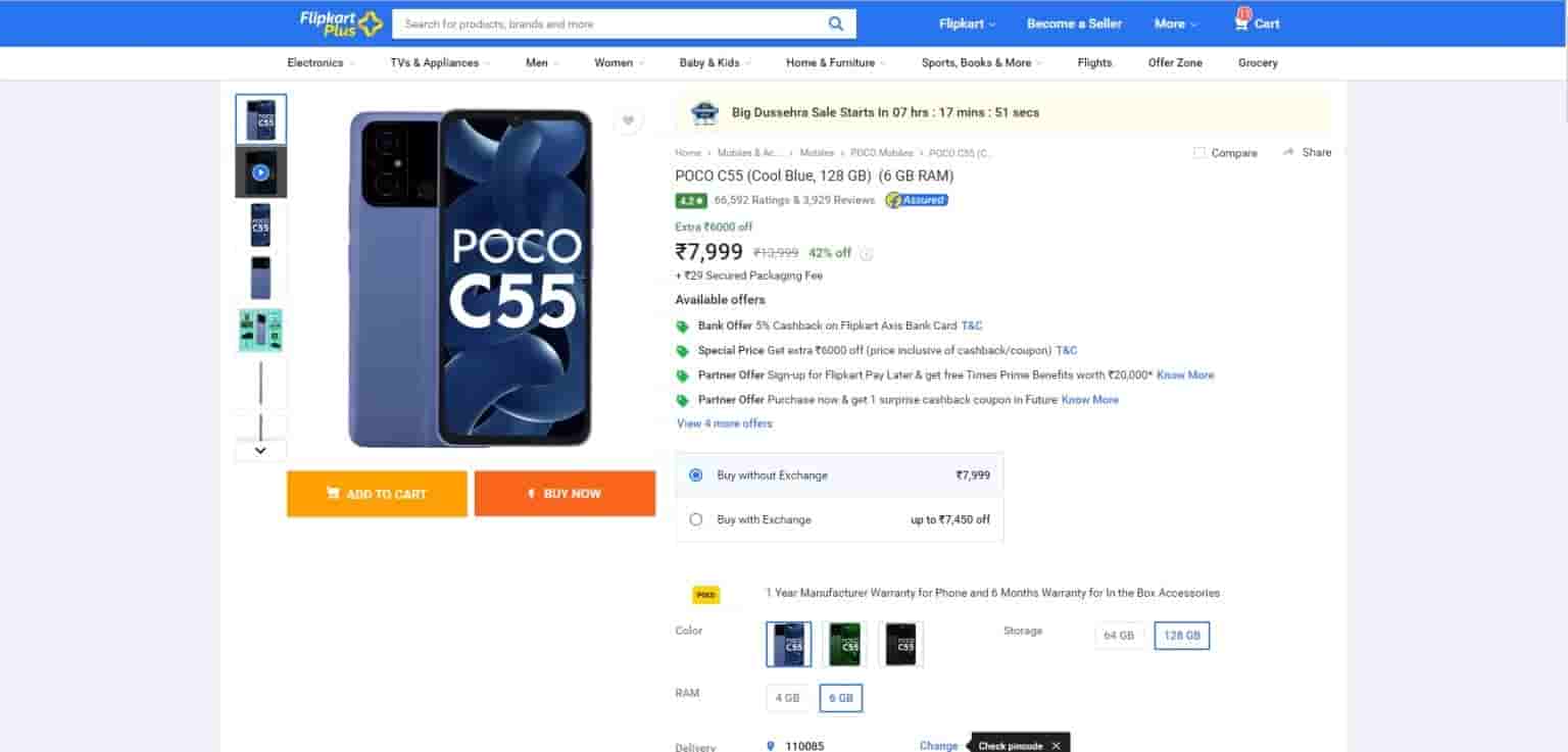 Grab POCO C55 on Flipkart for Rs 7,999 and save up to Rs 3,000 on deal - The Tech Outlook