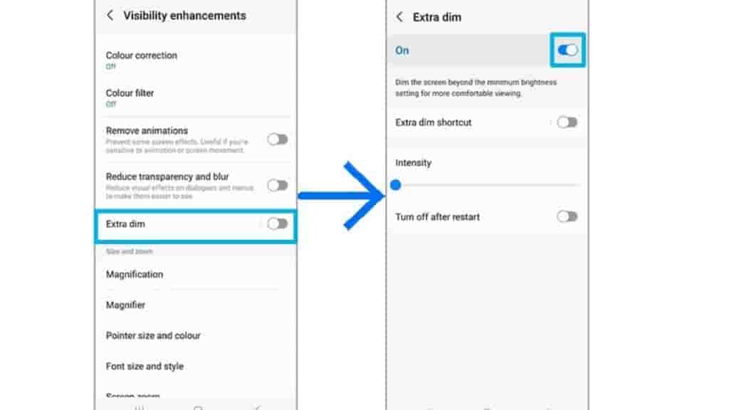 Extra Dim feature on Samsung Galaxy phones enables enhancement in the ...
