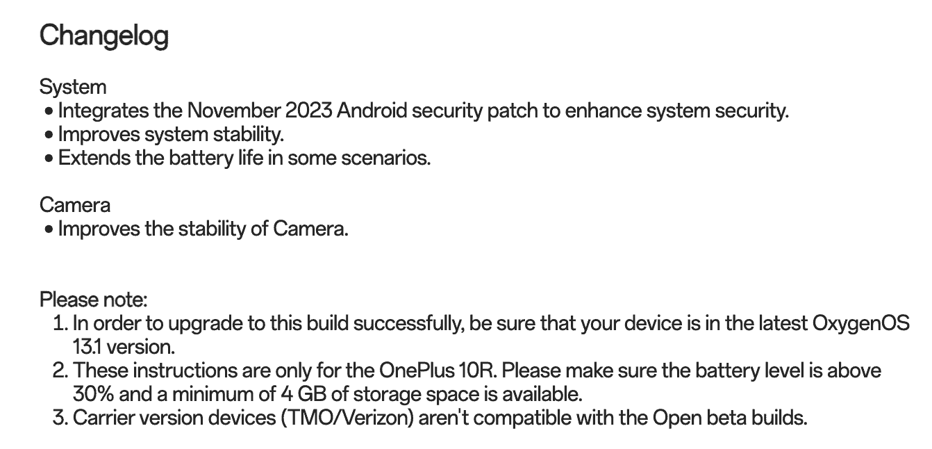 OnePlus 10R smartphone receives OxygenOS 14 Open Beta 2 with November 2023 Android security ...