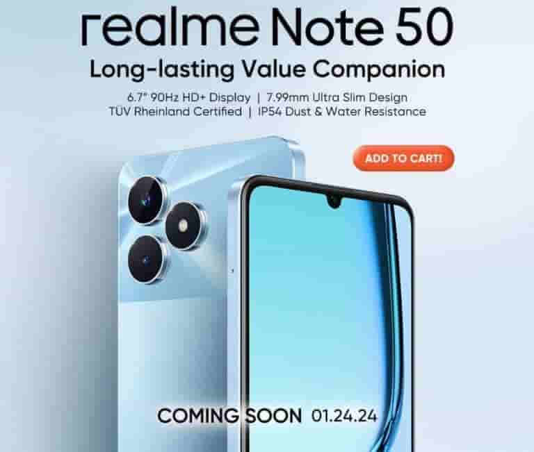 Realme Note 50 revealed to launch globally on 24 January; design and ...