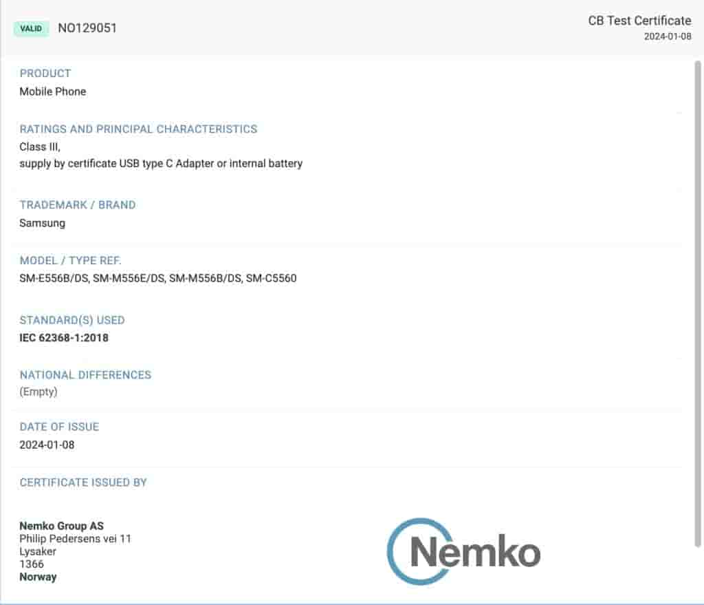 Samsung Galaxy F55 5G smartphone bags BIS India certification and Nemko ...