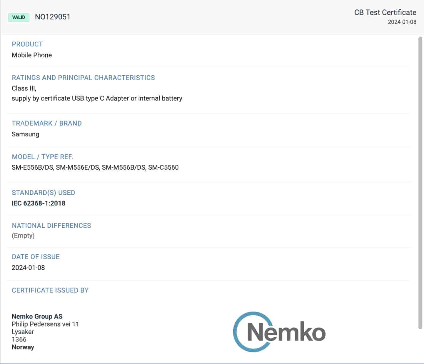 Samsung Galaxy F55 5G smartphone bags BIS India certification and Nemko certification - The Tech ...