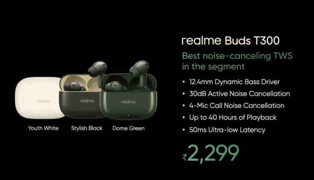 Realme Buds T300 Earbuds New Dome Green Color Variant Now Available in ...