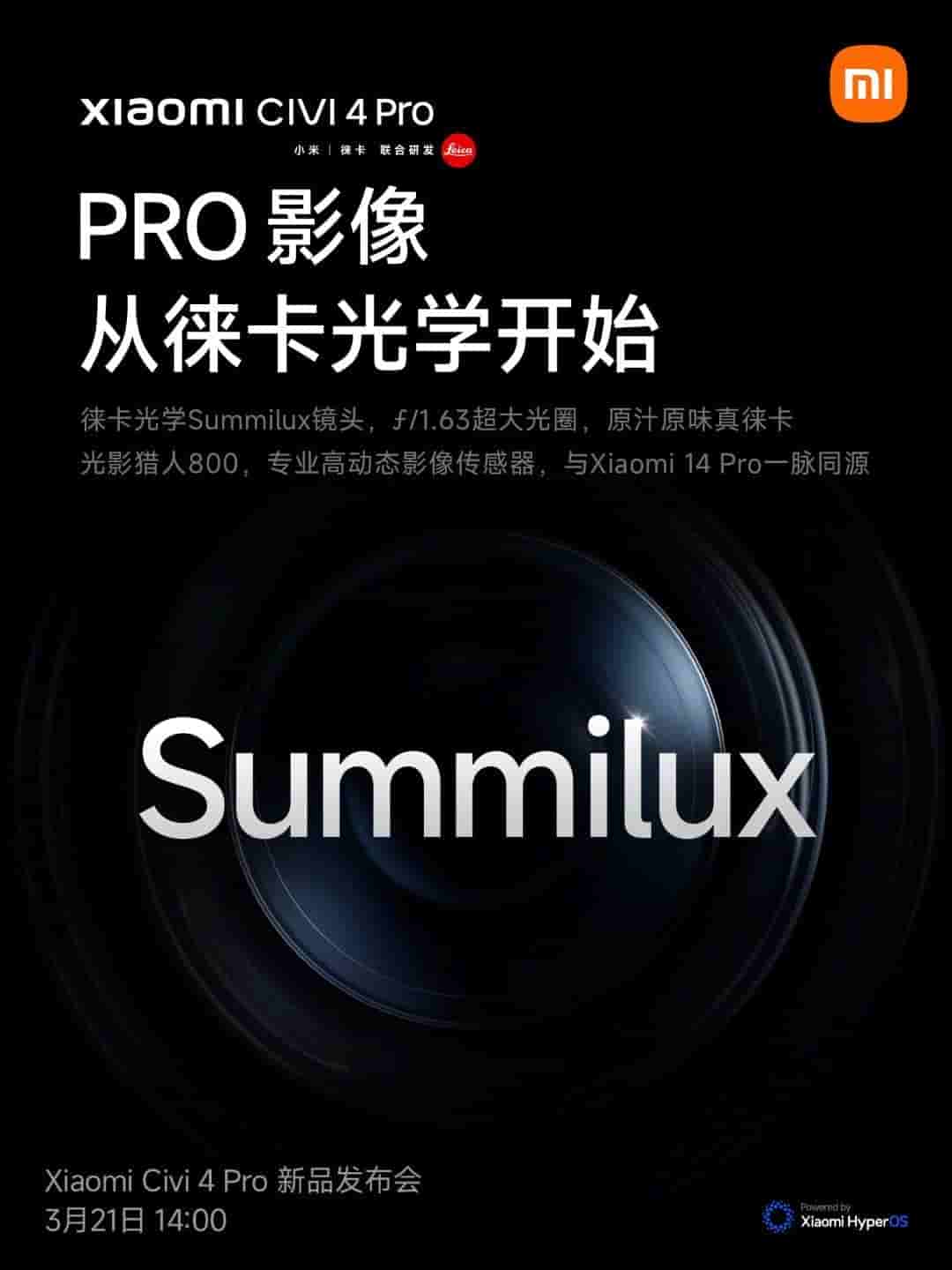 Xiaomi Civi 4 Pro Teased to Sport OmniVision Light Hunter 800 Camera Sensor - The Tech Outlook