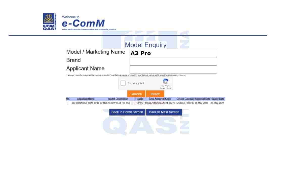 Oppo A3 Pro 5G sighted on Malaysian SIRIM certification, also "CPH2643" spotted on BIS and HI ...