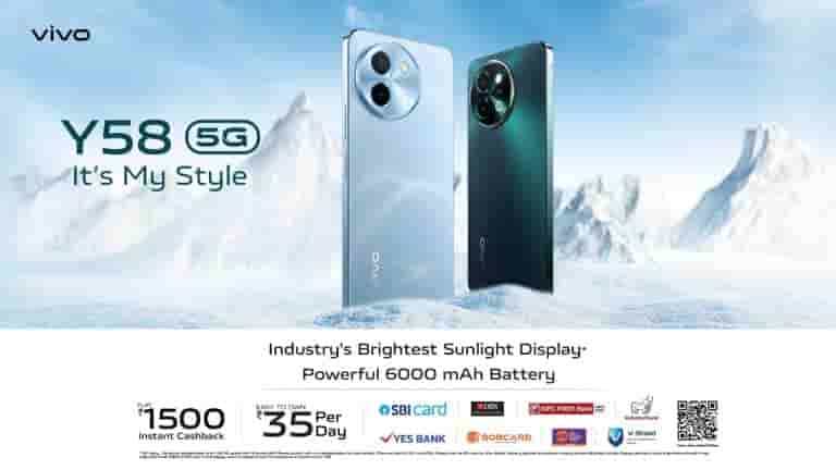 Vivo Y58 5G launched in India with 6.72″ FHD+ 120Hz display, Snapdragon ...