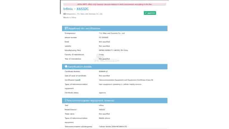 Infinix Smart 9 HD Appears on NBTC, SDPPI, and FCC Certification Databases: Few Key Specs and ...