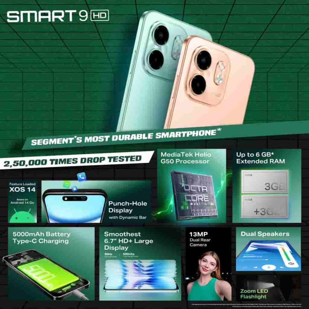 Infinix Smart 9 HD with 13MP dual rear camera and Helio G50 SoC ...