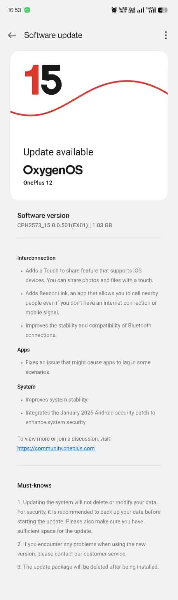 OnePlus 12's latest OxygenOS 15.0.0.501 update brings BeaconLink ...