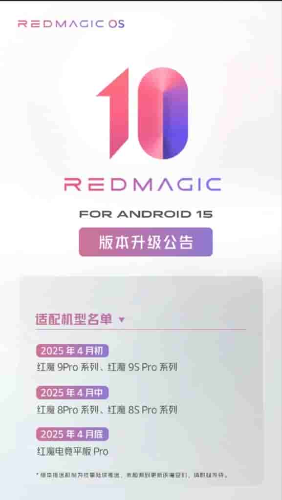 Red Magic OS 10.0 based on Android 15 update adaptation plan officially ...