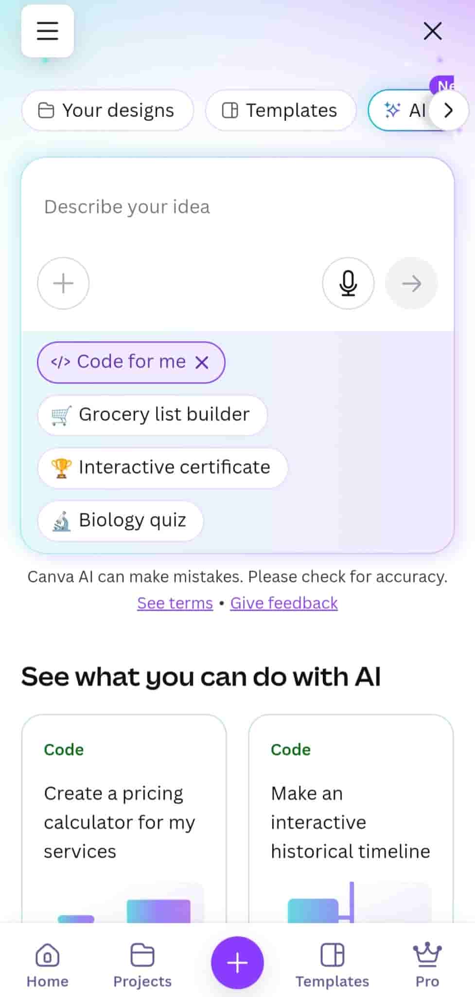 Canva AI Code generator is here to create your ideas into ready-to-use ...