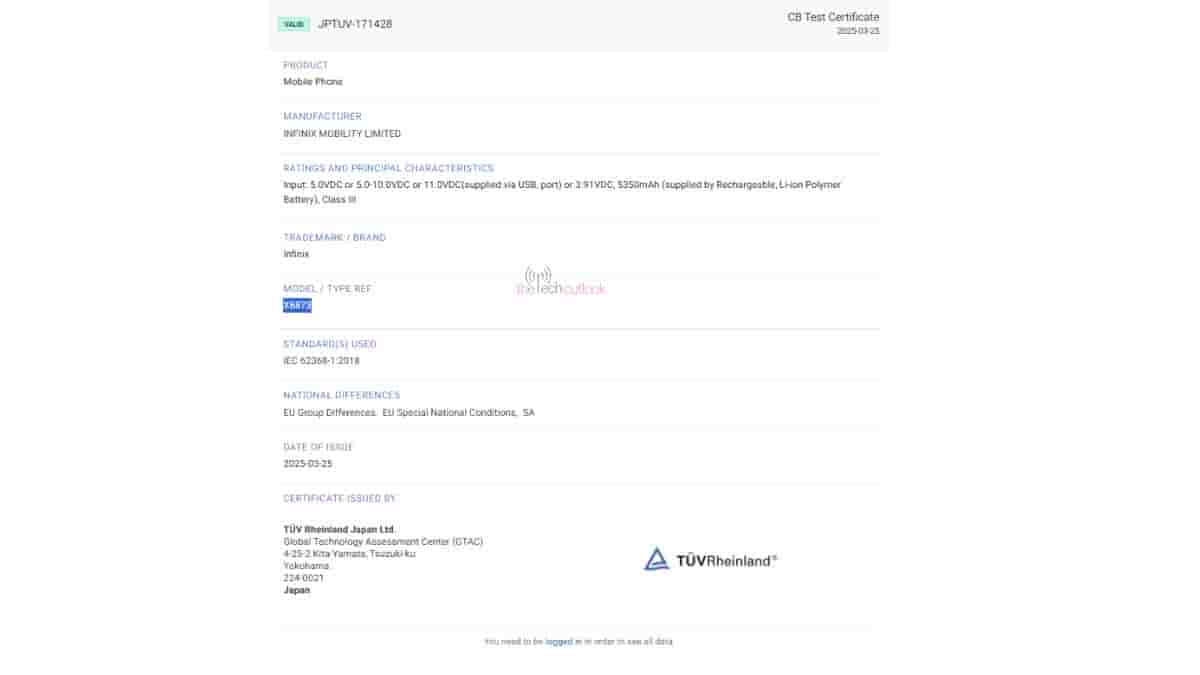 Infinix GT 30 Pro Receives TUV Rheinland Certification; Infinix XPAD GT Along With Another ...