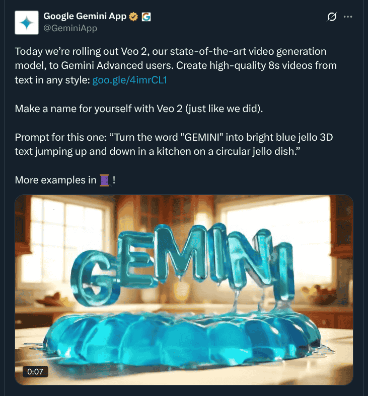 Google Introduces 8-Second Video Generation Capability on Gemini and Whisk With Veo 2: Available ...