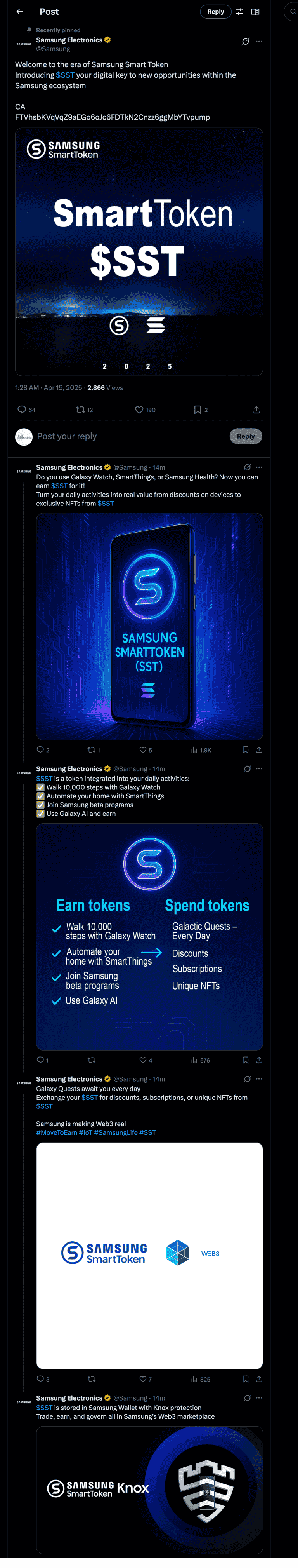 Samsung’s official X account hacked: fake “Samsung Smart Token” ($SST ...