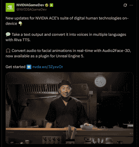 NVIDIA Releases New Updates for ACE: Text Output to Voice in Multiple ...