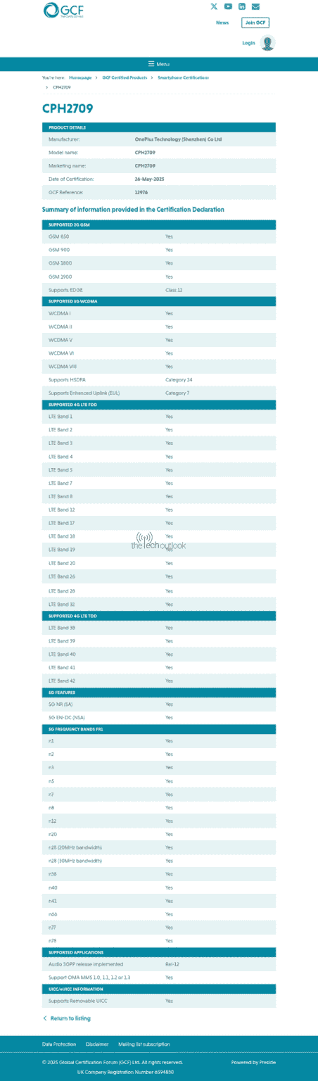 OnePlus Nord 5 Smartphone Listed on the GCF Certification Platform ...