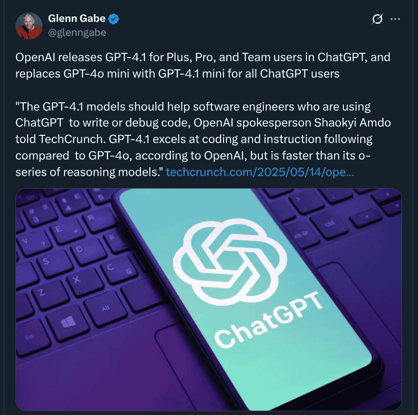 OpenAI Releases its New GPT-4.1 and GPT-4.1 mini AI Models for its ChatGPT Users - The Tech Outlook