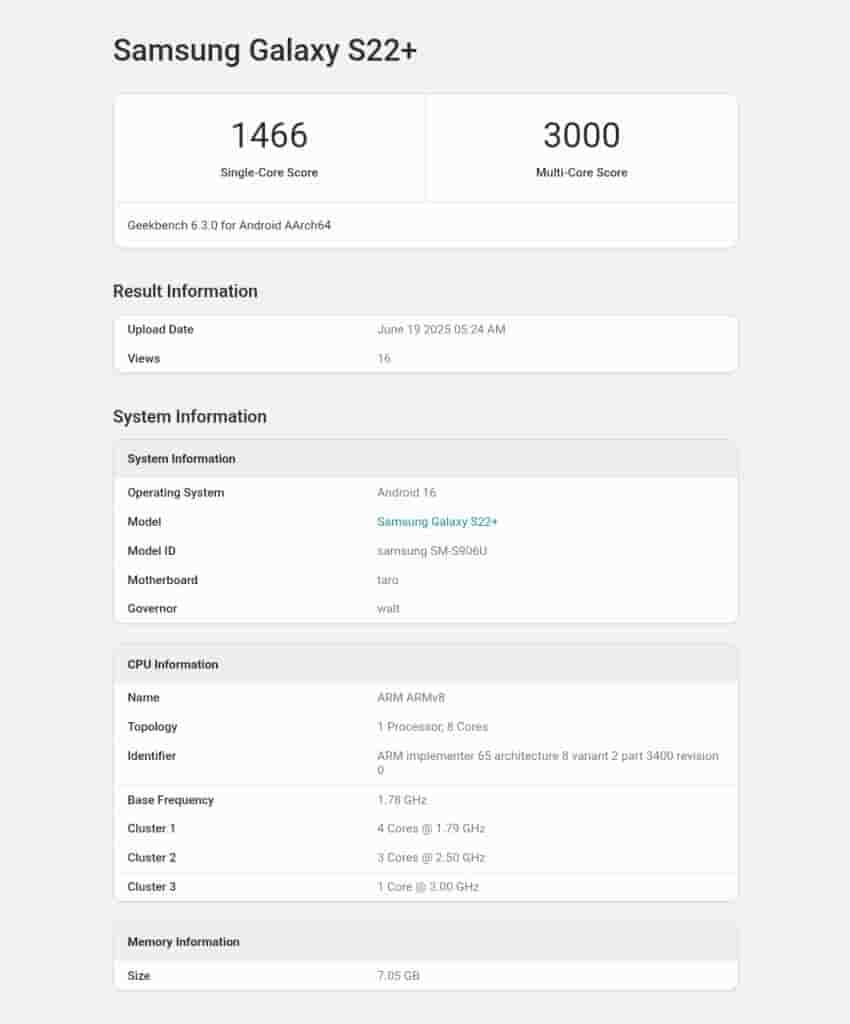 Samsung Galaxy S22+ spotted running Android 16 with One UI 8 on ...