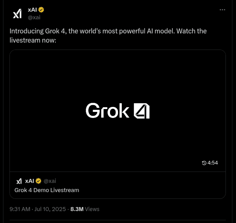 xAI Releases its Next Grok 4 With Two Models - Grok 4 and Grok 4 Heavy; A New USD 300 Monthly AI ...