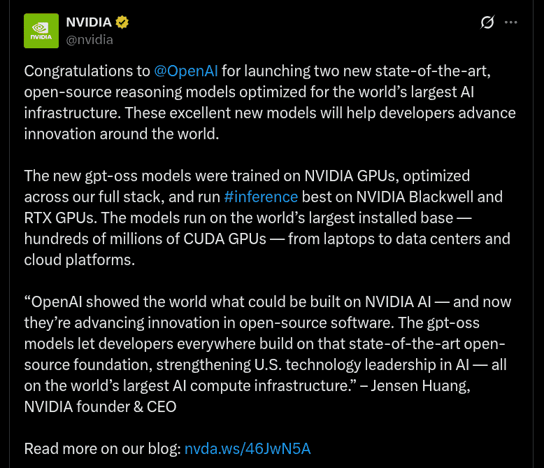 OpenAI New Open-Weight 'gpt-oss-120b' and 'gpt-oss-20b' Models ...