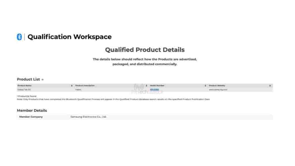 Samsung Galaxy Tab A11 LTE Variant (SM-X135G) Spotted on the Bluetooth SIG Certification ...