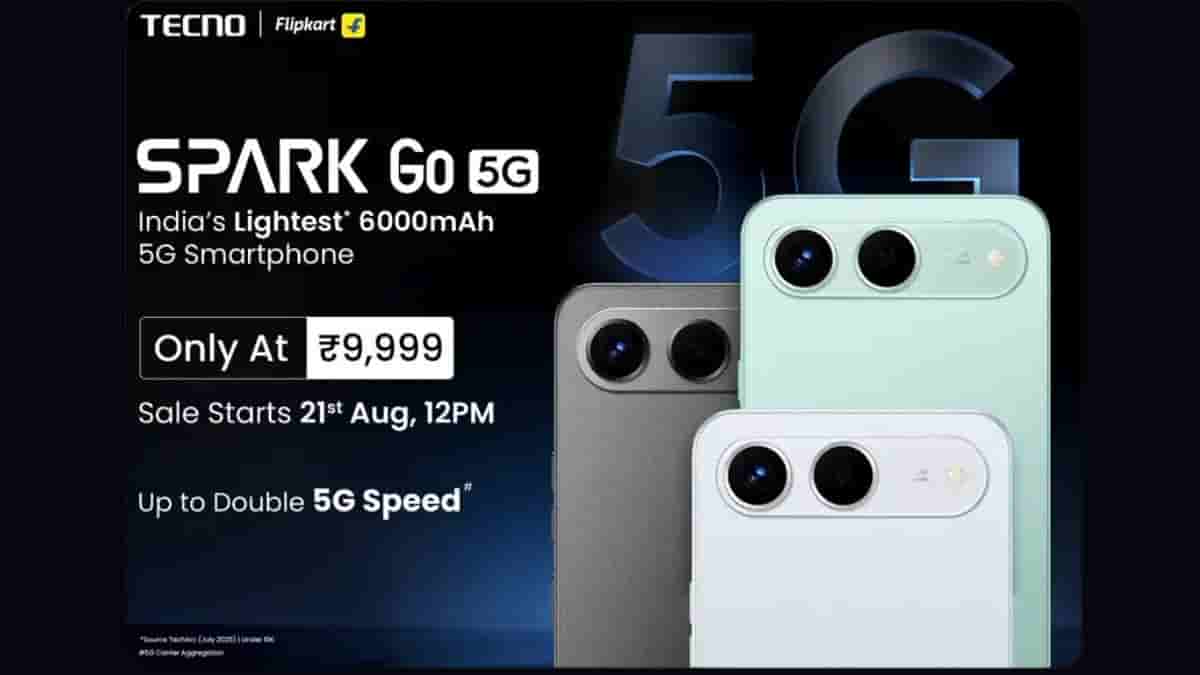 Tecno Spark Go 5G with 6.74″ 120Hz Display, Dimensity 6400, and 6000 mAh Battery Launched in ...
