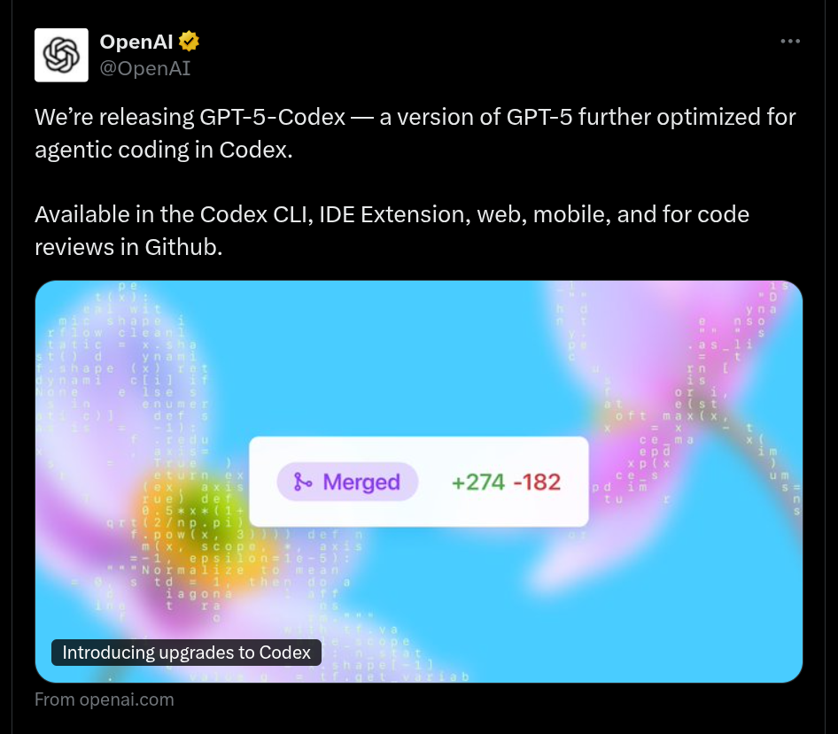 OpenAI Introduces GPT-5-Codex: A New Version of GPT-5, Optimized Better for Agentic Coding in ...