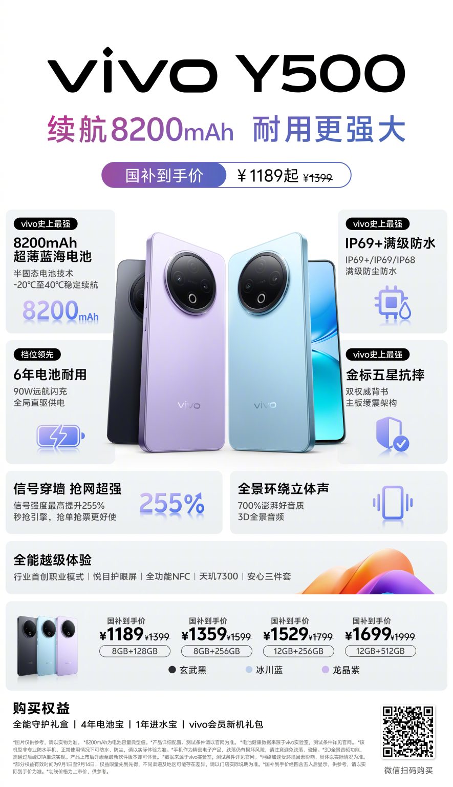 Vivo Y500 5G with 6.77" AMOLED display, Dimensity 7300 SoC, 8,200 mAh battery launched in China ...