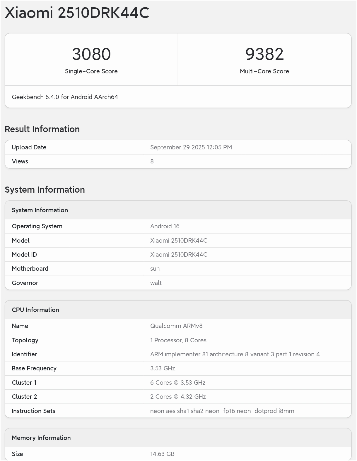 Redmi K90 and Realme GT 8 Geekbench Listings Spotted, Revealing Snapdragon 8 Elite Chip and 16GB ...
