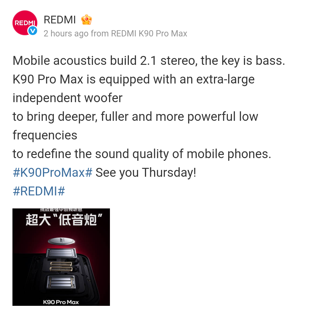 Redmi K90 Pro Max More Teasers Dropped Ahead of its Debut: Snapdragon 8 Elite Gen 5 Chip ...