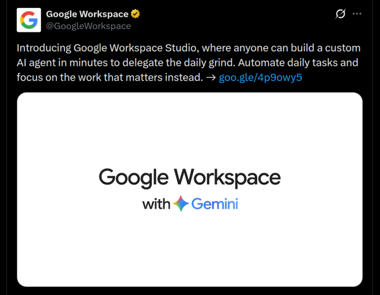 Google Workspace Studio Officially Introduced, Enabling Users to Create ...