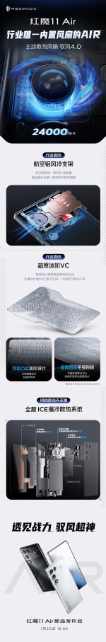 RedMagic 11 Air Teasers Reveal Advanced Cooling Setup with 24,000 RPM ...