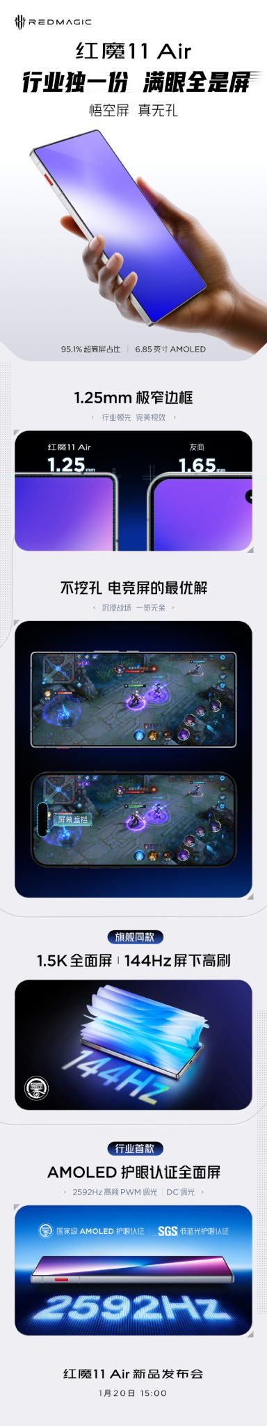 RedMagic 11 Air to feature 6.85" Flat 1.5K AMOLED display with 144Hz ...