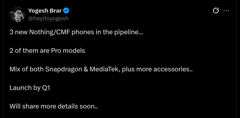 Three New Nothing/CMF Smartphones Tipped to Launch Soon in Q1 2026 ...