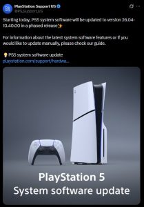 Sony PlayStation 5 Gets New System Software Update With Version 26.04 ...
